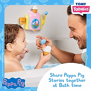 Toomies Peppa Pig Bubble Ice Cream Maker Bubble Bath Toy - Toddler Bath Toys Bubble Maker - Peppa Pig Toy with Foam-Producing Pump Action - Ages 18 Months and Up