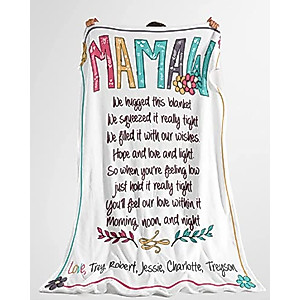 Personalized Mamaw Gifts Blanket, Customized Gifts for Mamaw, Throw Blanket Mamaw Birthday Gifts , Fleece Blanket, Mamaw Blanket Throw, Mamaw Gifts from Grandkids, Mamaw Gifts for Grandma.