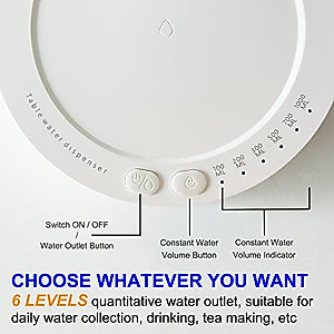 Bestshaoying Intelligent Desktop Water Pump Barrel Mounted Water Dispenser Removable Automatic Water Dispenser Absorber ,Suitable for Home, Office, Outdoor (White)