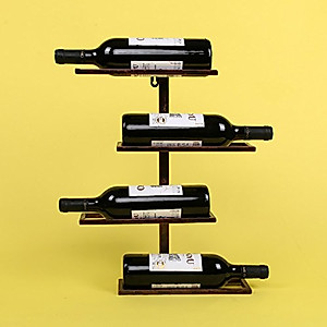 Stylish Simplicity Wrought Iron Wine Rack, Home Wall Hanging Wine Rack, Bar Counter Creative Wine Cabinet Decoration, PIBM, Brown, 45CM