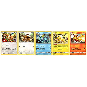 Jolteon 23/68 - Vaporeon 18/68 - Flareon SM186 - Hidden Fate - Eevee- Evolution Pokemon 5 Card Lot