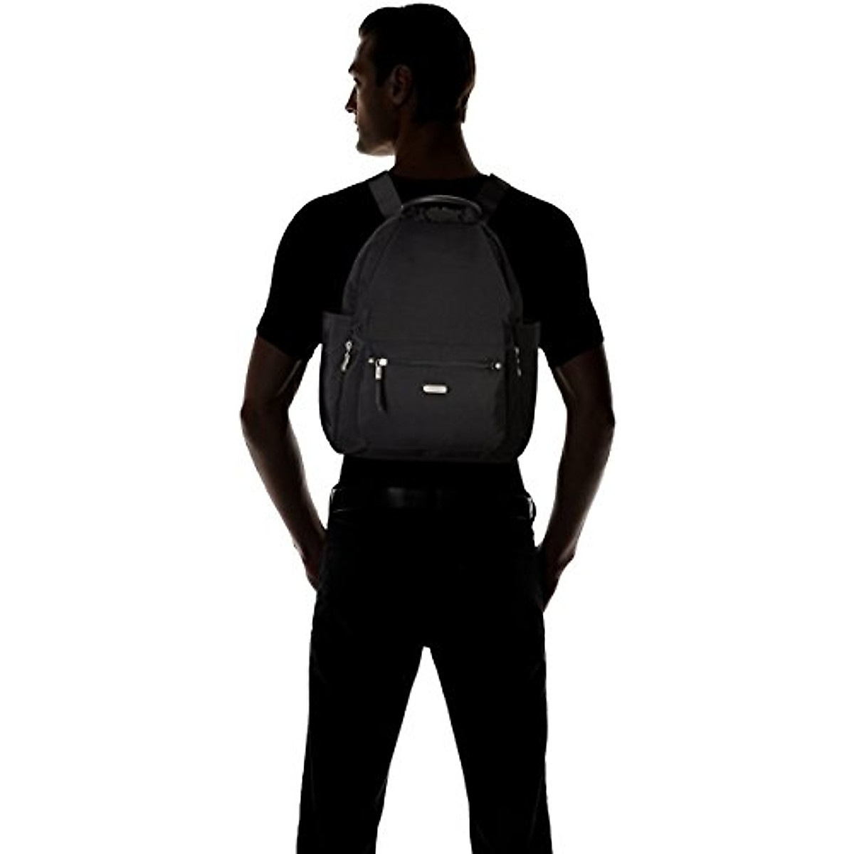 Baggallini womens New Classic Heritage With Rfid Phone Wristlet All Day Backpack, Black, One Size US