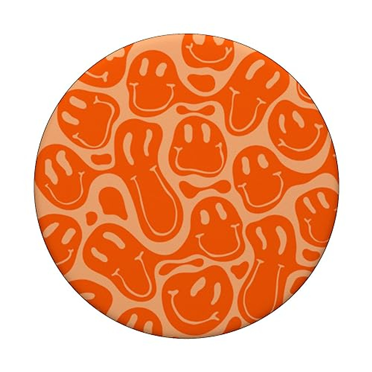 aesthetic orange trippy liquid dripping smile face PopSockets Standard PopGrip