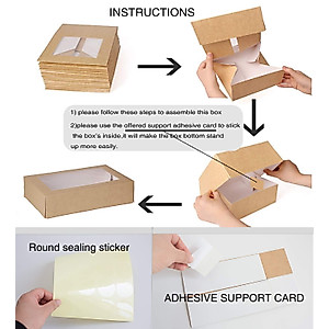 Party Funny 12 Christmas Cookie Boxes -Large Holiday Bakery Food Container for Gift Giving with 80 Count Christmas Foil Gift Stickers