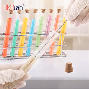 Okulab Clear Glass Test Tubes 50PCS, 16x150mm (20ml) Glass Test Tube with Cap and Brush for Scientific Plants, TTGS02A50