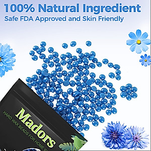Madors Hard Wax Beads for Hair Removal -1lb/16oz Wax Beans Kit with 10 Wax applicator Sticks for Full Body, Facial, Brazilian Bikin,and legs…
