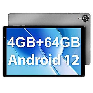 TECLAST 10.1 inch Tablets Android 12, 4GB RAM+64GB ROM(TF 1TB), P25T Wi-Fi 6 Android Tablet, 2.4G/5G WiFi, 1.8Ghz Quad-core CPU, 800x1280 IPS, Bluetooth 5.0, Dual Cameras, 6000 mAh, Stereo, Type-C