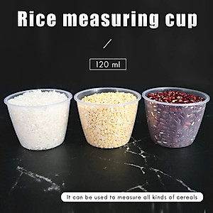 TAMOSH Plastic 120ml Electric Cooker Rice Measuring Cup 2pcs Clear White