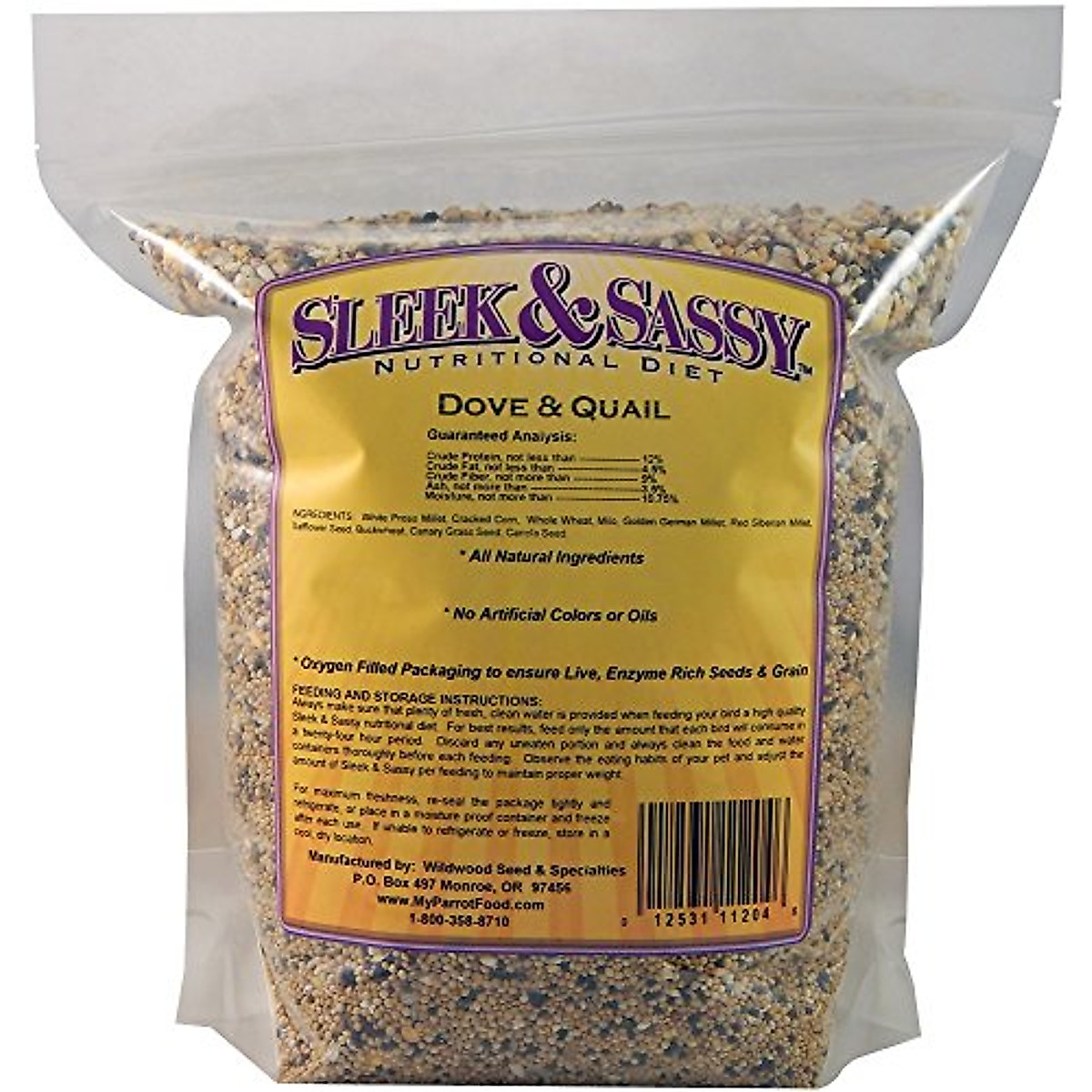 SLEEK & SASSY NUTRITIONAL DIET Dove & Quail Bird Food (4 lbs.)