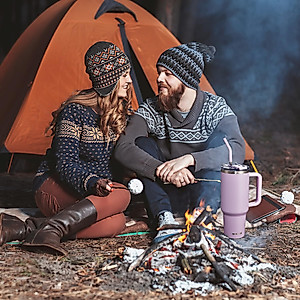 SMLIXE 40 oz Tumbler with Handle and Straw Lid,Insulated Reusable Stainless Steel Water Bottle Travel Mug，Cupholder Friendly Double Wall Vacuum Sealed Cup (Lavender Purple)