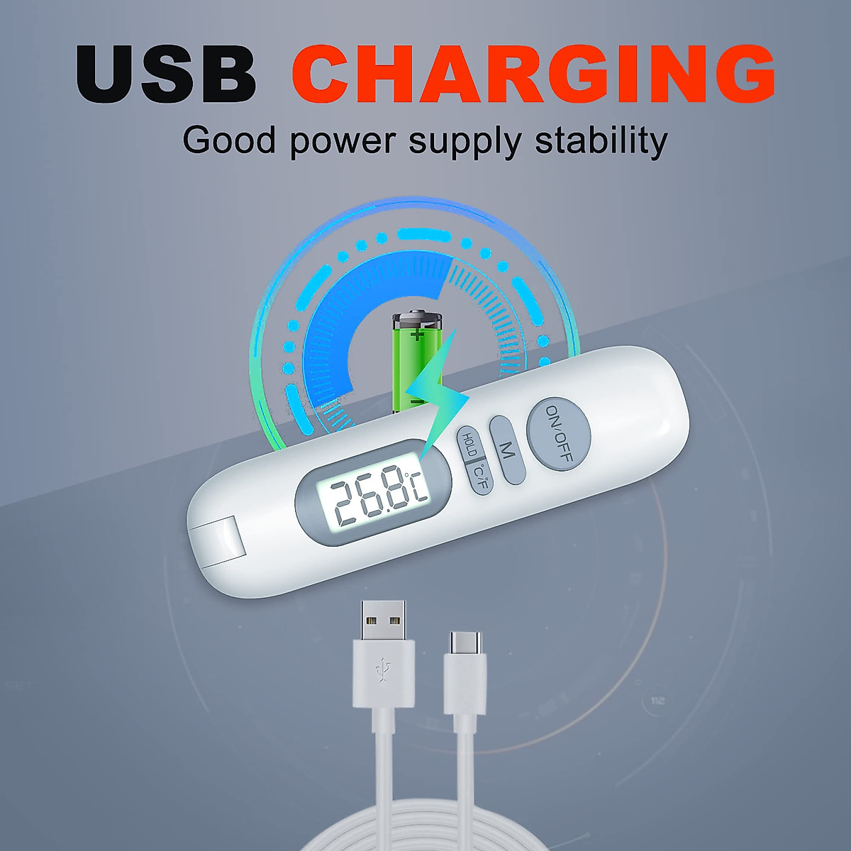 SONSENES Rechargeable Thermometer for Cooking, Kitchen,Cooking,Sugar, Baking, Milk, Tea, Food Thermometer Digital，Hot Liquid Thermometer, Chef Thermometer for BBQ, Meat, Liquid, Baking, Bread