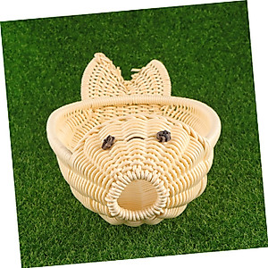 ibasenice Simulate Rattan Storage Basket To Weave Vegetable Basket Fish-shaped Rattan Basket Fruit Basket Bread Container Wedding Gift Hamper Simulated Rattan Bakset Bamboo Snack