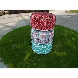 Inflatable Ottoman footrest Stool with Portable air Pump and Storage Bag or Pouch Used for Outdoor or Indoor Travel Portable Camping Backyard Patio Garden Home Yoga footrest Stool (Grey)