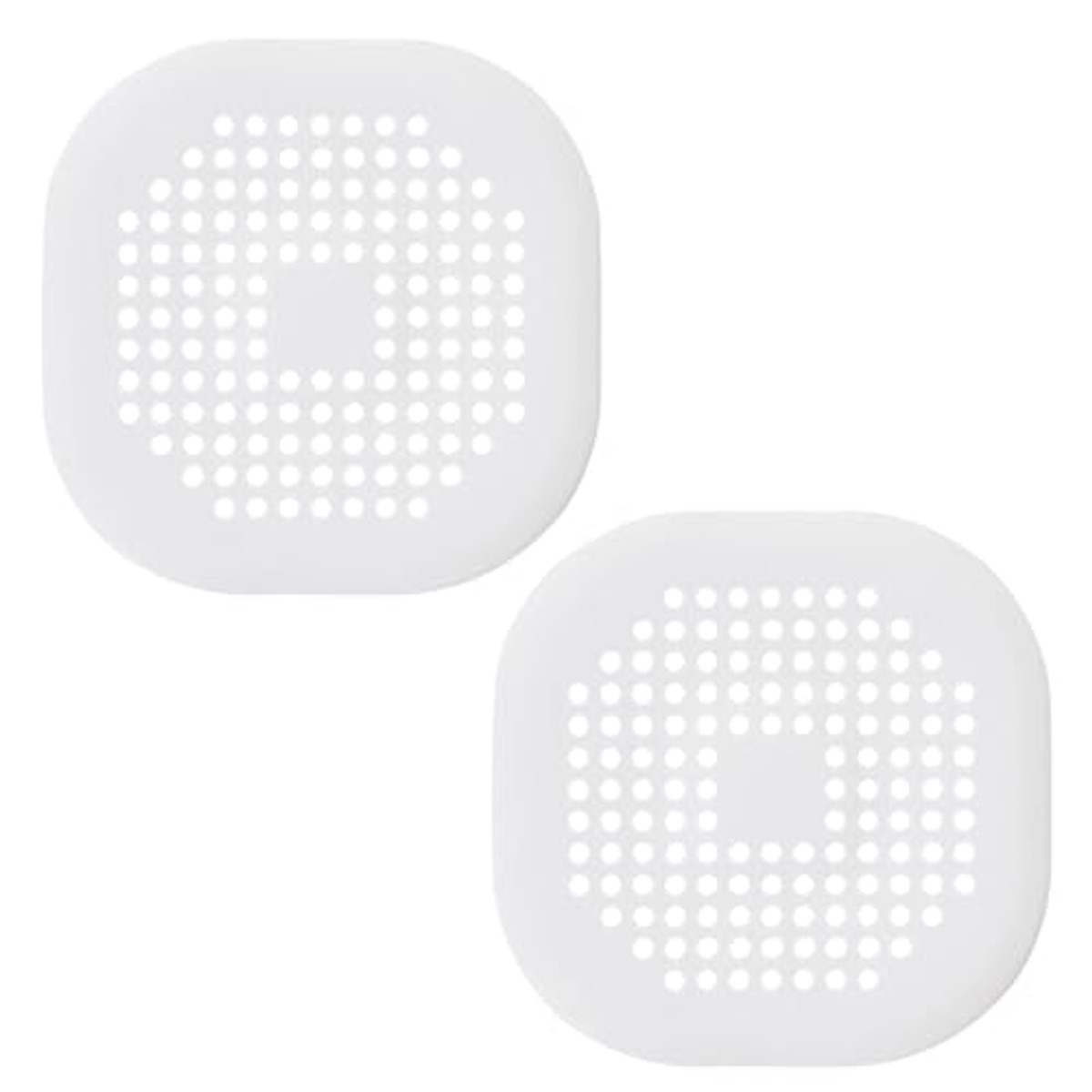 DISPRA Shower Drain Hair Catcher, Silicone Drain Protector, Durable Silicone Hair Stopper, Shower Drain Covers, Easy to Install and Clean, Bathtub Drain Cover for Kitchen Bathroom, White/Grey