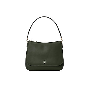 Kate Spade New York Polly Medium Convertible Leather Flap Shoulder Bag in Deep Evergreen
