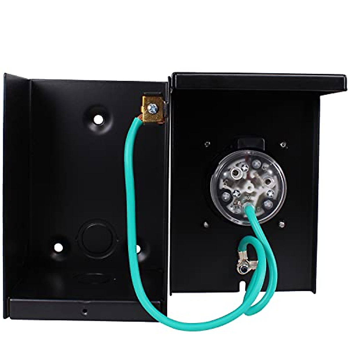 30A/50A Power Inlet Box for Generator, Journeyman-Pro ETL Listed, w/Waterproof Cover,L5-30P,TT-30P,L14-30P,SS-2-50P | 30 or 50 Amp 125/250V | for 3 or 4 Prong Extension Cord (SS-2-50 Black))