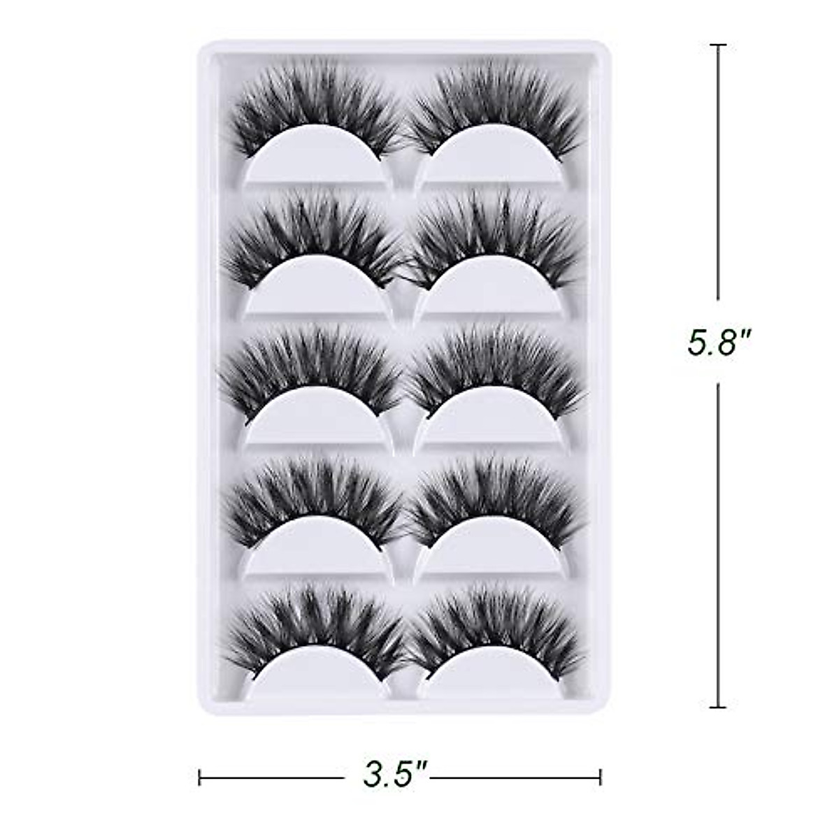 3D False Eyelashes, 3D Faux Mink Fake Eyelashes Handmade Dramatic Thick Crossed Cluster False Eyelashes Black Nature Fluffy Long Soft Reusable,Style 1 (5 Pairs)
