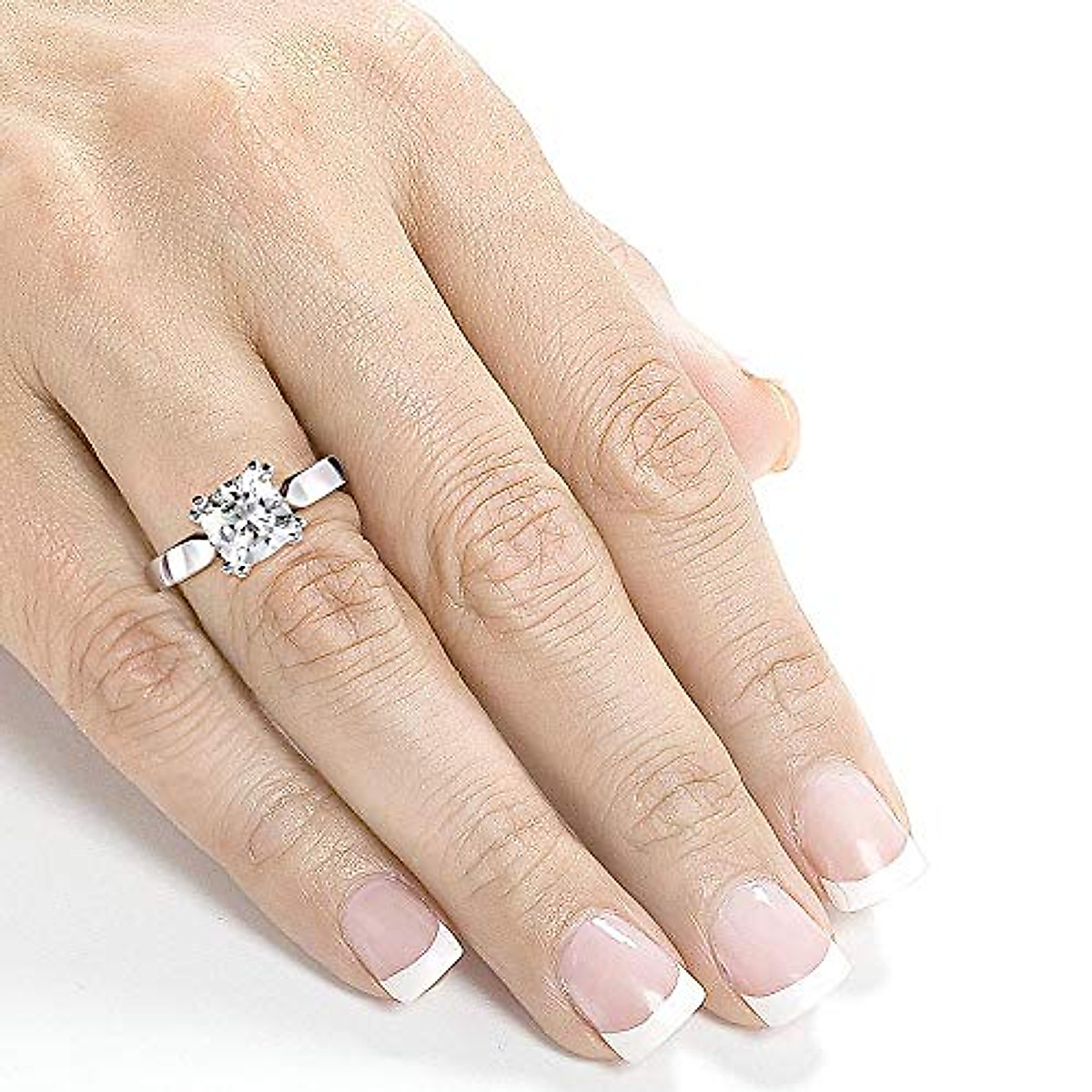 Kobelli Cushion-cut Moissanite Solitaire Engagement Ring 2 CTW 14k White Gold, Size 6