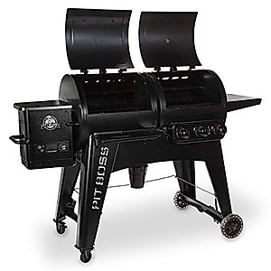 PIT BOSS PB1230G Wood Pellet and Gas Combo Grill, Black