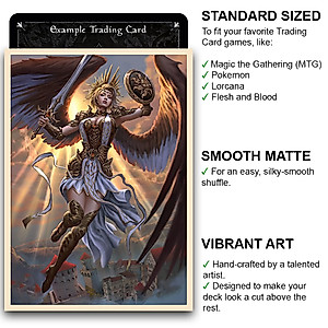 Fantasy North - Ivarra - Daybringer Angel – 100 Smooth Matte TCG Trading Card Sleeves - Fits Magic MTG Commander Pokemon and Other Card Games - Playing Card Sleeves