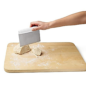 Chef'n Pastrio Set Bench Scraper and Chopper, Includes Stainless Steel and Plastic, Red