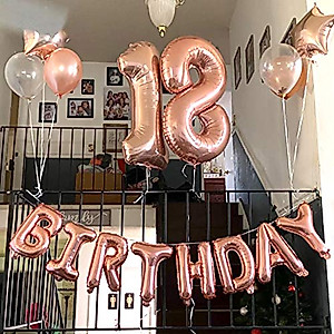 Number Balloon 60 Rose Gold 40 Inch Foil Balloon Big Giant Jumbo Birthday Party Decorations Foil Mylar Helium Numbers Balloons for Men Women 60th Anniversary Event