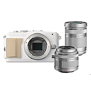Olympus E-PL5 Interchangeable Lens Digital Camera Double Zoom Kit (White) E-PL5 DZKIT - International Version (No Warranty)