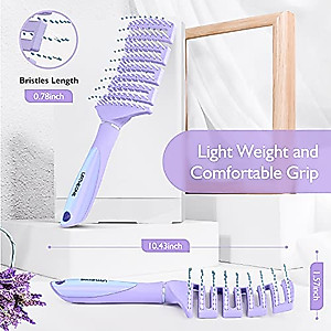 Hair Brush, Curved Vented Detangling Hair Brushes for Women Men Wet or Dry Hair,Faster Blow Drying Styling Professional Paddle Vent detangler brush for Curly Thick Wavy Thin Fine Long Short Hair