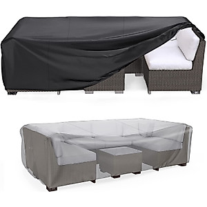 Patio Furniture Set Cover Waterproof, Mrrihand Outdoor Sectional Sofa Set Cover Heavy Duty 600D Table and Chair Set Cover 78" L× 62" W× 30" H