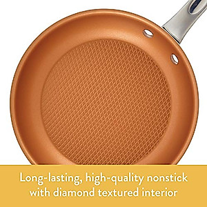 Ayesha Curry Home Collection Nonstick Sauce Pan/Saucepan with Lid, 3 Quart, Brown