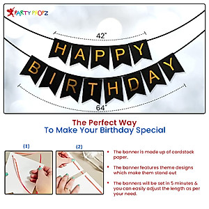 Party Propz Rubber Birthday Decorations Combo Banner With Confetti Balloons, Star Foil Balloons, Foil Curtain 1st 18Th 21st 25Th 50Th 60Th 30Th Decorations Rose Gold Decoration 68Pcs