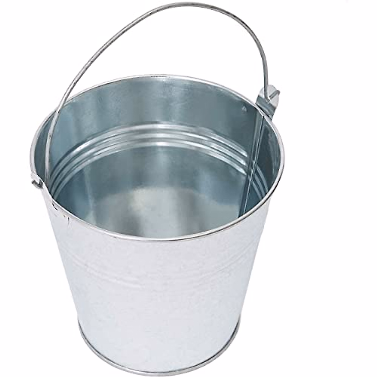 12 Pack Galvanized Metal Buckets with Handles for Party Decorations, Small Tin Pails (5 in)