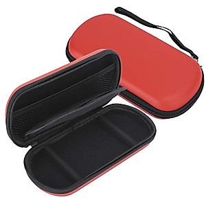 Heayzoki 2Pcs Carrying Case for PSV1000 2000 Console, Portable Storage Bag Protective EVA Hard Carry Case for PSP1000 2000 3000 and Accessories(red)