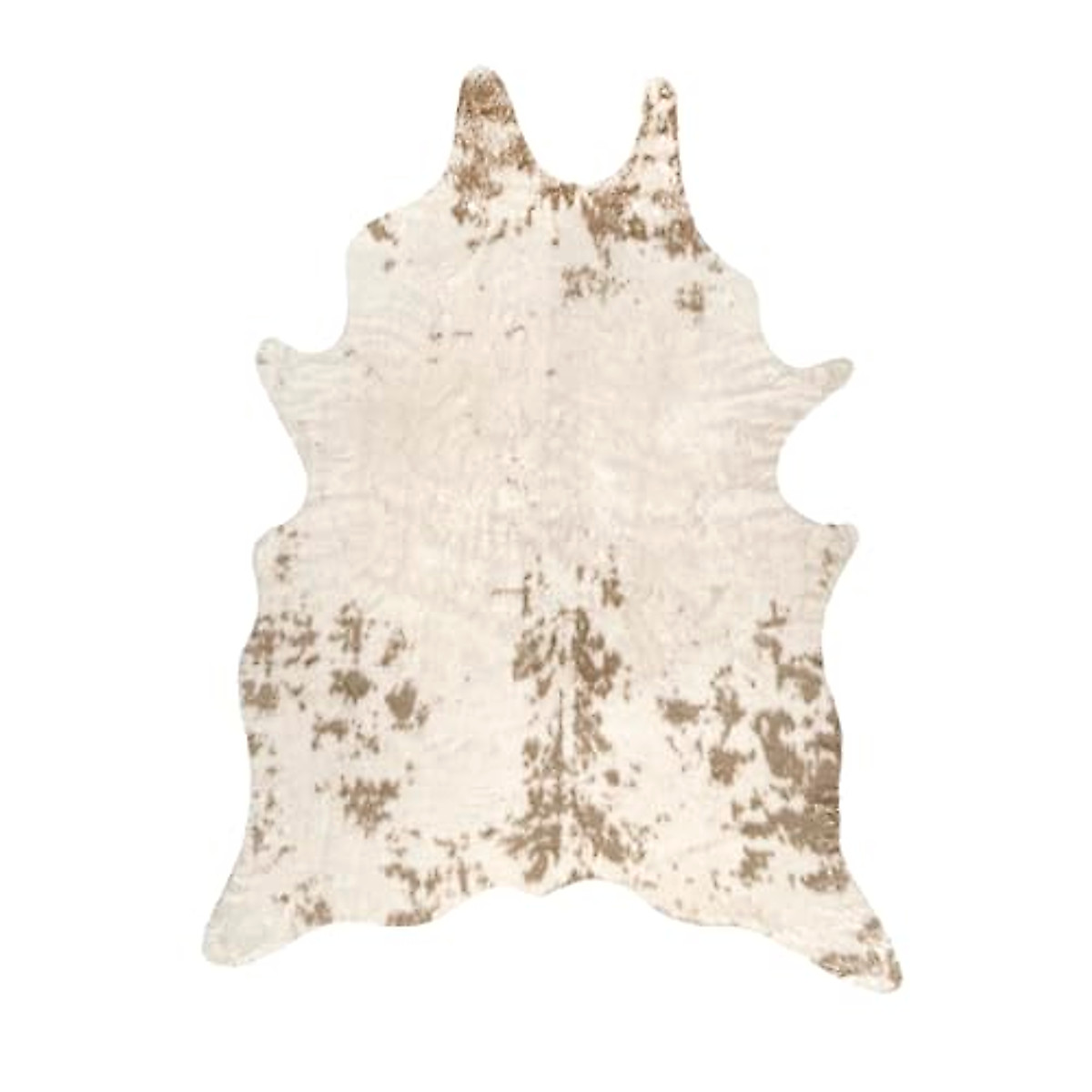 nuLOOM Marcia Machine Washable Faux Cowhide Area Rug, Shaped 5x7, Off-White