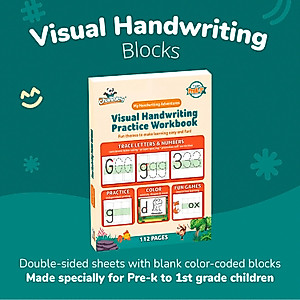 Channie's Alphabet Tracing & Writing Pad, Practice Visual Handwriting & Storytelling Workbooks, 80 Pages Front & Back, 40 Sheets, Grades PreK – 1st, Size 8.5” x 11” Summer School, Summer Bridge