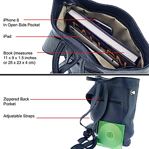 Fioretta Italian Genuine Leather Top Handle Backpack Purse Shoulder Bag Handbag For Women