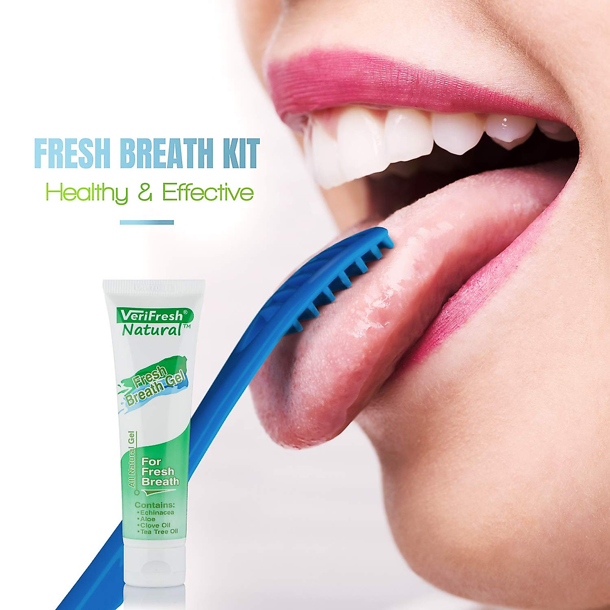 Fresh Breath Kit for Bad Breath - Tongue Scraper & Cleaner with Cleaning Gel – All Natural Treatment