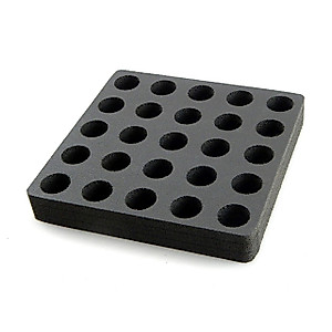 Polar Whale 5 Vial Racks Black Foam Storage Rack Holder Organizer Stand Transport Each Holds 25 Vials Fits up to 24mm Diameter