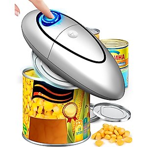 One Touch Electric Can Opener Fits Almost All Can Sizes for Seniors with Arthritis, Hand Held Battery Operated Can Opener with Smooth Edge, Food Safe Kitchen Gadgets Automatic Can Opener for Kitchen