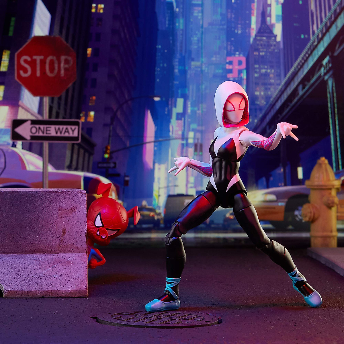 Spider-Man Hasbro Marvel Legends Series Into The Spider-Verse Gwen Stacy 6-inch Collectible Action Figure Toy, with Spider-Ham Mini-Figure