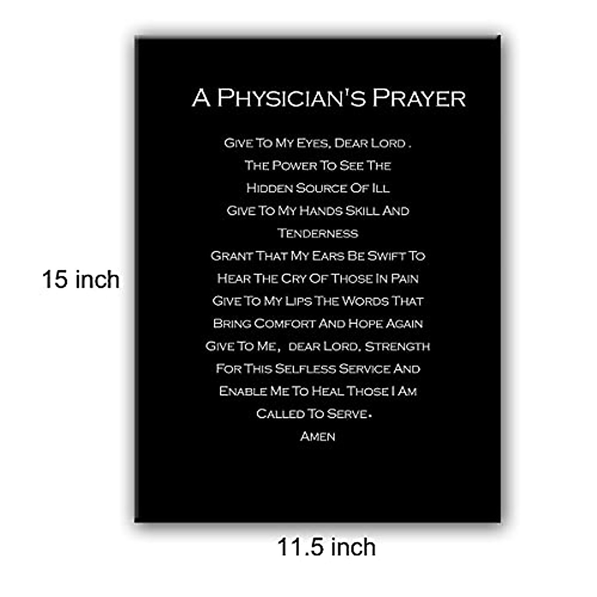 Doctor Physicians Gifts for Women Men, A Physician's Prayer Poster Canvas Wall Art Painting Ready to Hang for Home Office Decor - Doctor Christian Gifts Graduation Gifts - Easel & Hanging Hook 11.5x15 Inch