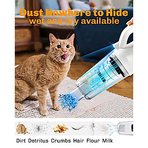 Handheld Vacuum Cordless,9000pa High Power Lightweight Hand Vacuum Dust Busters Rechargeable Portable Mini Car Vacuum Cleaner with LED Light for Pet Hair, Dustbuster Vacuuming Cordless Wet Dry Vacuums