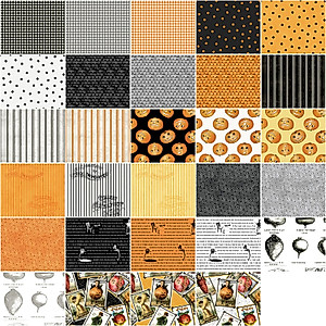 J Wecker Frisch Pumpkin Patch Rolie Polie 40 2.5-inch Strips Jelly Roll Riley Blake RP-14570-40