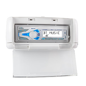 Dual Electronics SG3 Splashguard Marine Radio Housing Unit, Waterproof, Transparent, Single DIN, White
