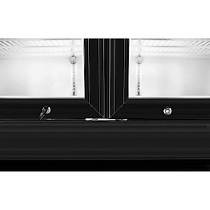 FRICOOL Merchandiser Refrigerator with 2 Glass Doors, 31 cu ft Beverage Display Cooler, Upright Fridge with LED Lighting, Adjustable Shelves for Beverages, Beer and Drinks, Swing Door, Black