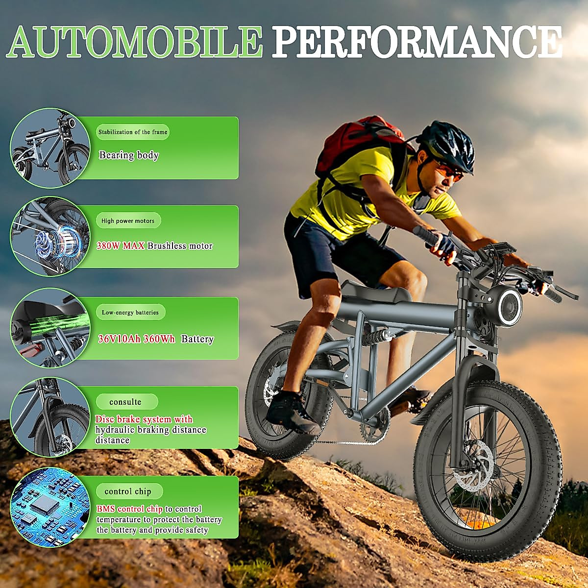 APIWO Electric Bike 1200W, 25/30MPH Electric Dirt Bike, 48V 20AH Removable Battery, Max 50-75 Miles Electric Motorcycle, 20" Fat Tire Dirt Bike, 7-Speed E-Bike & UL
