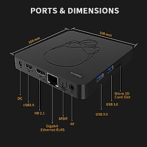 Retro Game Console Built-in 45718 Classic Games, Video Game Console Plug and Play for TV, EmuELEC 4.6 Game System and Android TV 9, 75 Emulator Console, S922X Chip