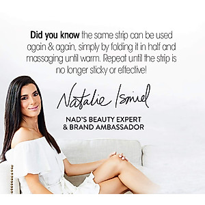 Nad’s Body Wax Strips for Sensitive Skin, Hair Removal for Sensitive Skin, Hypoallergenic, Includes 28 Waxing Strips & 2 Post Wax Calming Oil Wipes