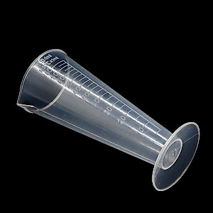 YXQ 100mL Plastic Graduated Measuring Cup Capacity Beaker Cone Shape Round Base Labs Kitchen Clear, 2Pcs