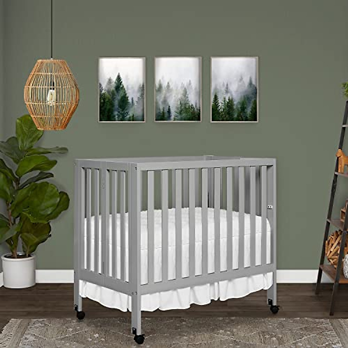 Dream On Me Jett Non-Full Sze Foldng CRB n Pebble Grey Removeable Wheels Adjustable Mattress Support Patent Foldng System 1" Mattress Pad ncluded